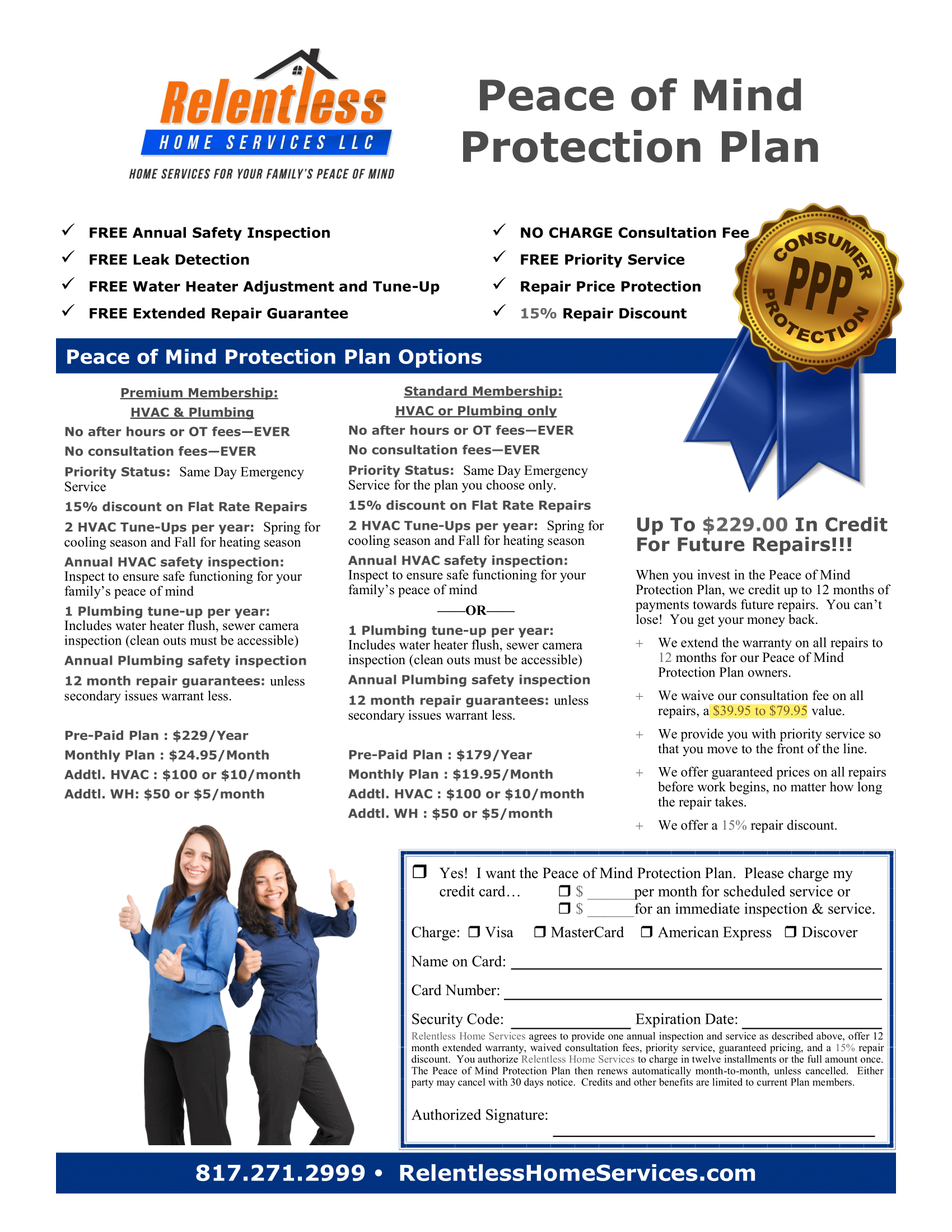 Peace of Mind Protection Plan Burleson, TX | Relentless Heat and Air ...